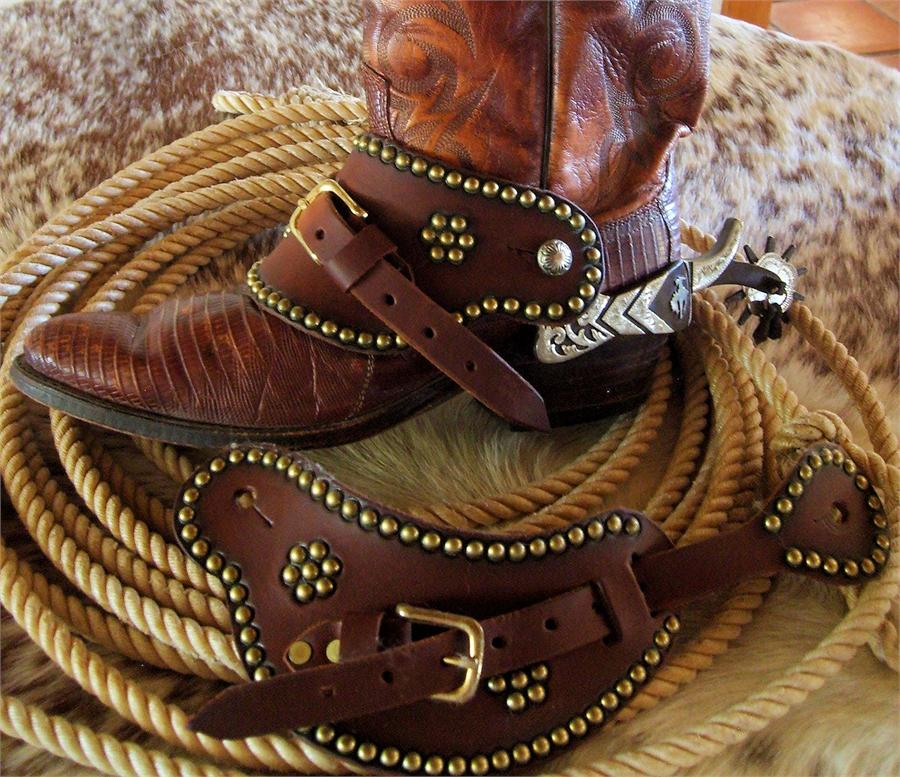 Old Time Western Spur Straps With Spots